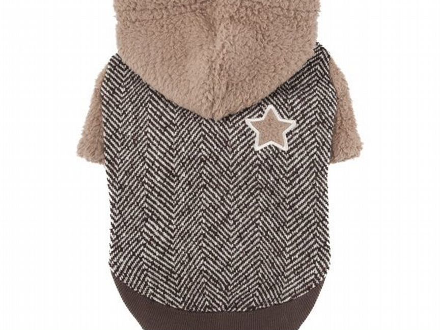 Puppia худи с капюшоном с узором "Елочка" и апплик