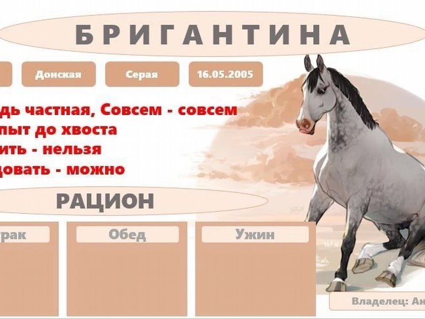 Табличка для лошади
