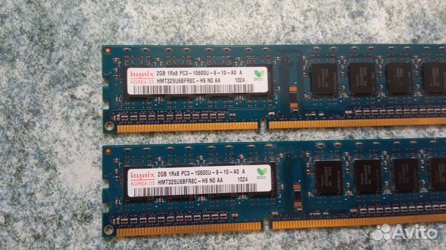 Оперативная память 4гб Hynix Ddr3 1333 2 по 2гб купить в Златоусте с