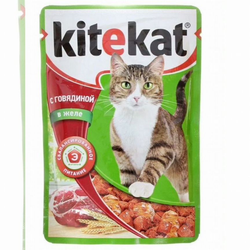 Корм для кошек kitekat.Аппетитная курочка в желе