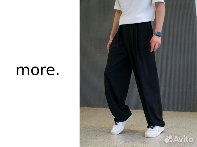 Широкие мужские брюки oversize / оверсайз черные купить в Москве ...