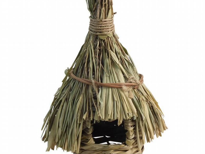 PT6705 Домик плетёный для птиц с крышей из мелкой