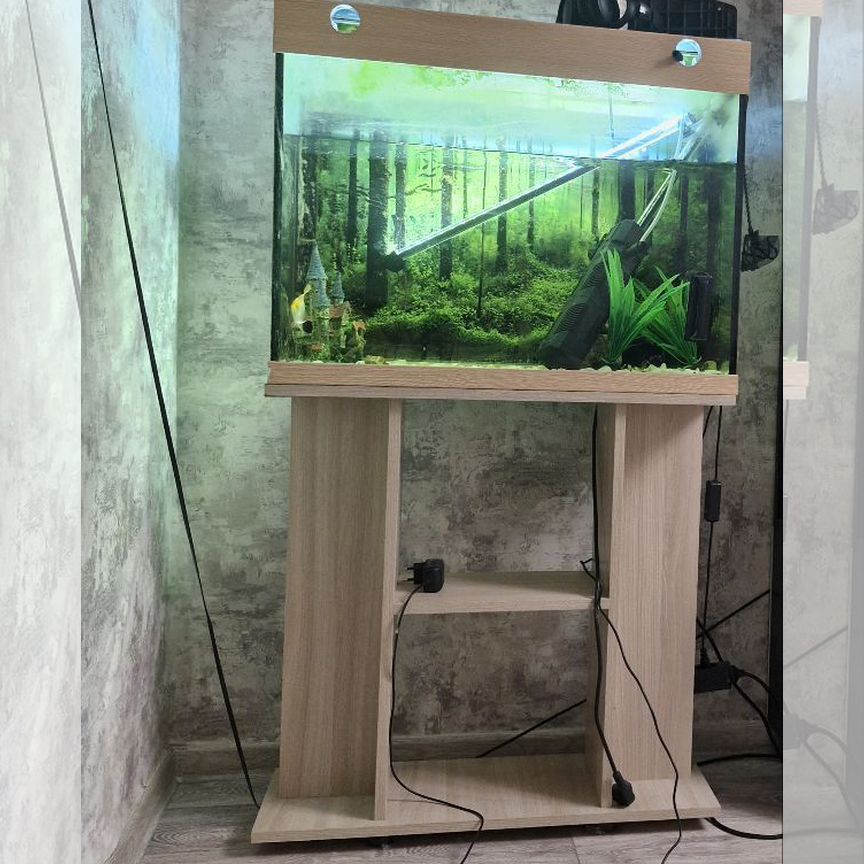 Аквариум с тумбой бу 80 литров