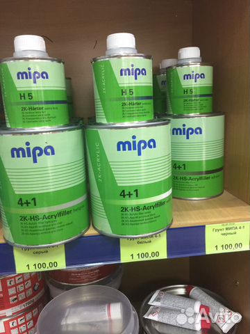 Грунт Мипа Mipa 4:1 серый, бел, черный купить в Москве | Авито