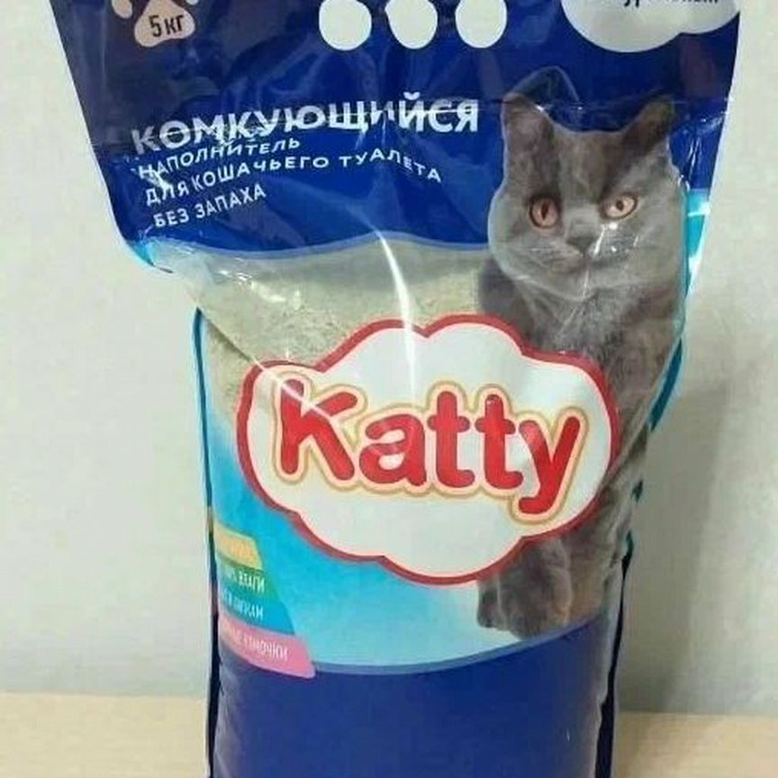 Наполнитель для кошачьего туалета Katty комкующийс