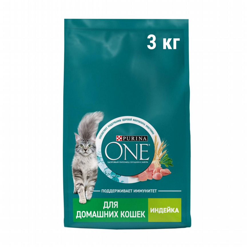 Корм для кошек Purina ONE с индейкой и злаками 3кг