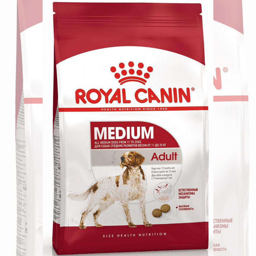 Корм для собак royal canin medium adult 15 кг