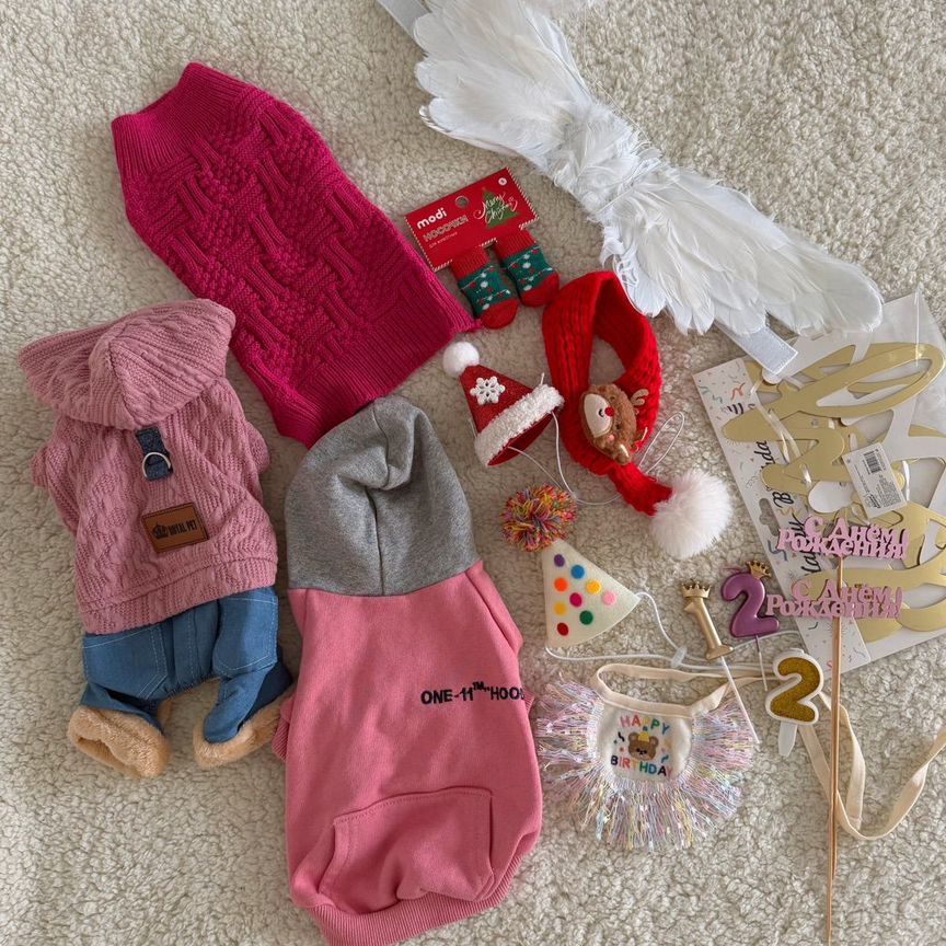 Одежда и аксессуары для собак пакетом