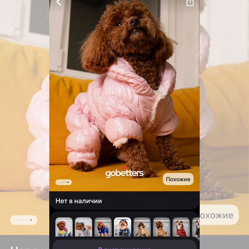 Комбинезон зимний для собак маленьких пород