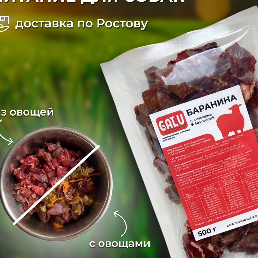 Готовый рацион для собак / мясо для собак