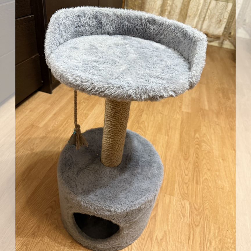 Когтеточка с домиком и лежанкой