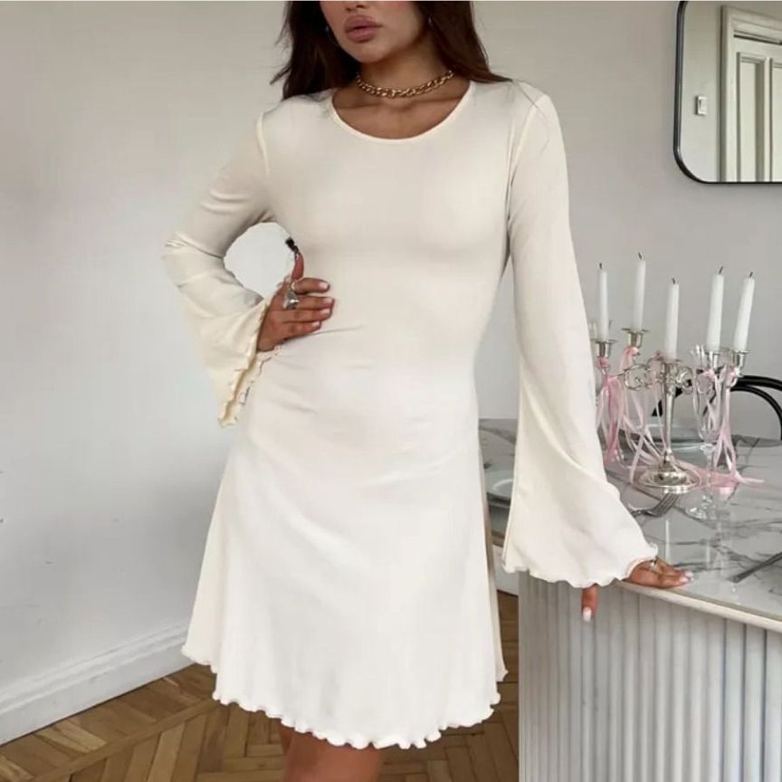 Платье в рубчик