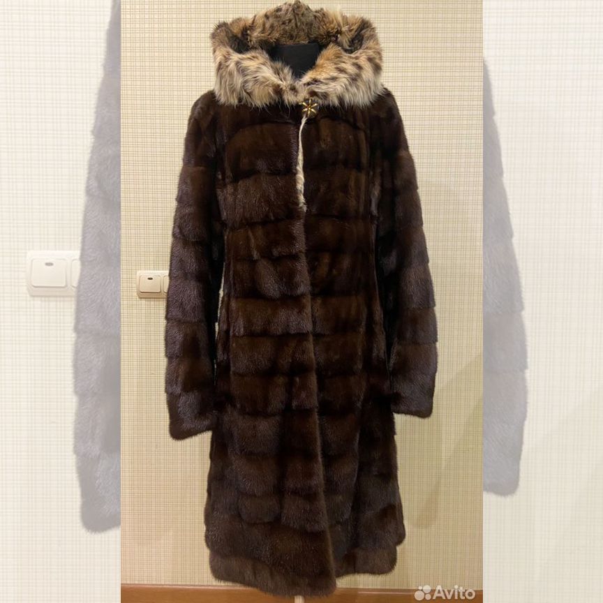 Шуба норковая 44-46 размер с капюшоном